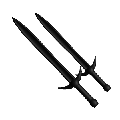 ดาบหัวใจมืดคู่ถือได้ (สีดําเรียบ) - Roblox