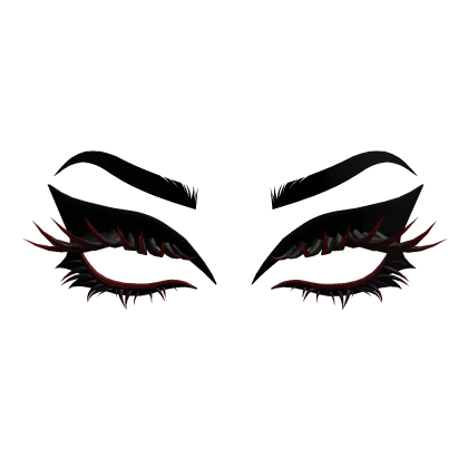[💎] Eyelashes with Eyebrows - Black and Red | Roblox Item - Rolimon's