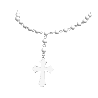 White Rosary Cross Necklace Attachment 3.0 | Roblox Item - Rolimon's