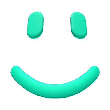 Turquoise Smile Face (3D) | Roblox Item - Rolimon's