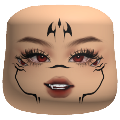 Cursed Demon Anime Face Cheek Head Light Skin Tone | Roblox Item ...