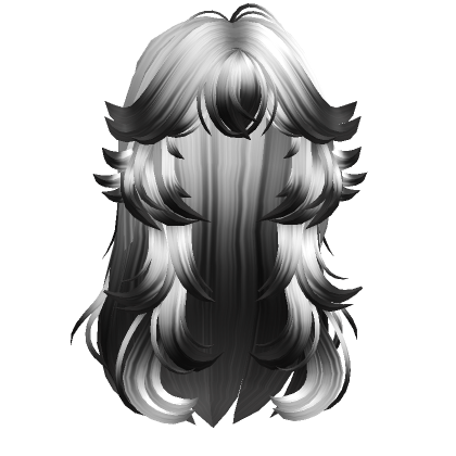 Anime Wolfcut Layered Messy Hair White to Black | Roblox Item - Rolimon's