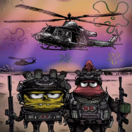 spongebob and patrick hard image meme