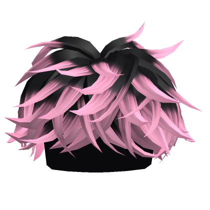Black To Pink Fluffy Middle Swept Hair | Roblox Item - Rolimon's