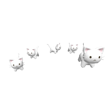 🐱 Cute Smol White Cat & Kittens Group Army 🐱 ♡ | Roblox Item - Rolimon's