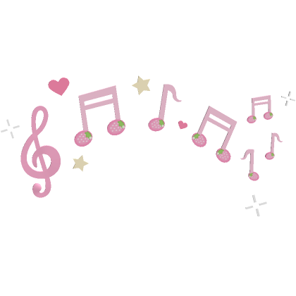 cute pink strawberry music notes | Roblox Item - Rolimon's