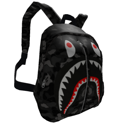 BAPE Shark Backpack Camo Black Y2K Big Canvas 1.0 | Roblox Item - Rolimon's