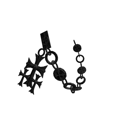 Cadena de cruz triple cromada negra - Roblox