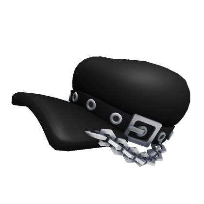 Trendy Black Chain Belt Hat | Roblox Item - Rolimon's