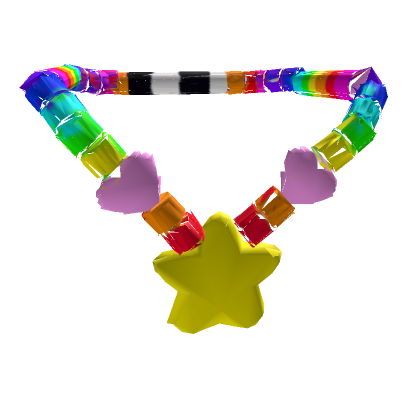 Glitchy Rainbow Kandi Necklace [1.0 / Blocky] | Roblox Item - Rolimon's