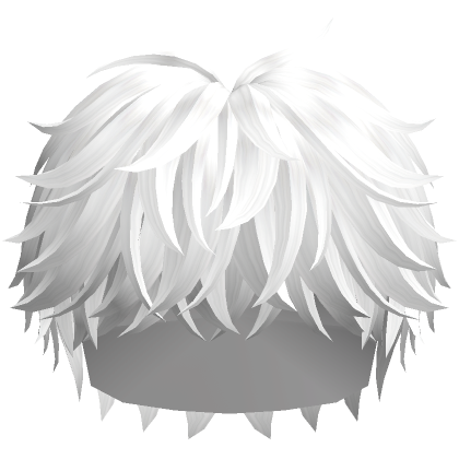 Messy Fluffy Anime Boy Hair (White) | Roblox Item - Rolimon's
