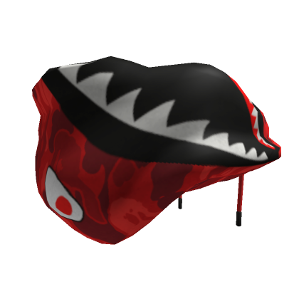 Shark Hoodie Hood Red BAPE Y2K Neck Oversized Open | Roblox Item ...