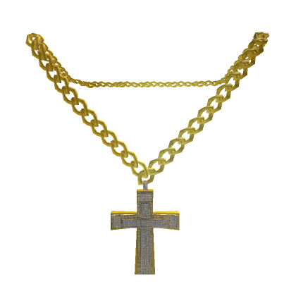 Gold Bling Cross Necklace | Roblox Item - Rolimon's
