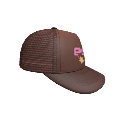 SIDEWAYS EV!L TRUCKER CAP -- BROWN / PINK | Roblox Item - Rolimon's