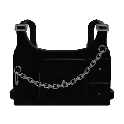 Black Techwear Strap Vest with Chain (3.0) | Roblox Item - Rolimon's