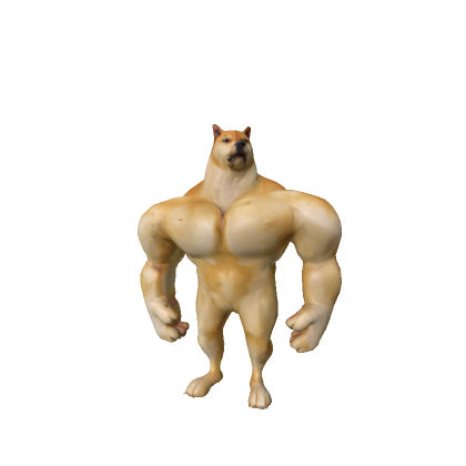 Stehender Muskelhund Lustiges Meme Troll-Tier