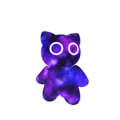 Gato mini galaxia neón lindo 2D