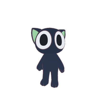 Mini Gato Preto 2D [Recolorível]