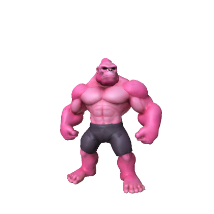 Buff Pink Gorilla Monkey 勺 Funny Meme Animal