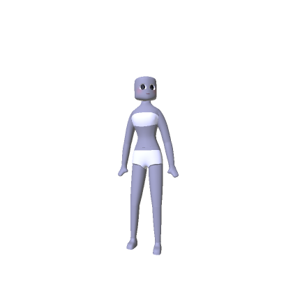 Trendy Woman Body (Recolorable, White)