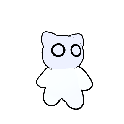2D Cute White Mini Cat