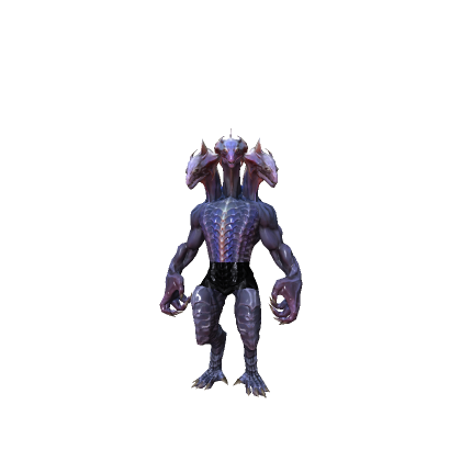 Three Headed Hydra - All Heads Animated - Purple