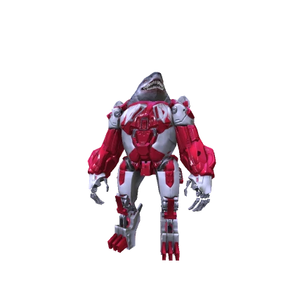 Mech de Tiburón - Blanco/Rojo - (Rthro) - Roblox