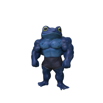 Realistic Blue Buff Muscle Frog Animal