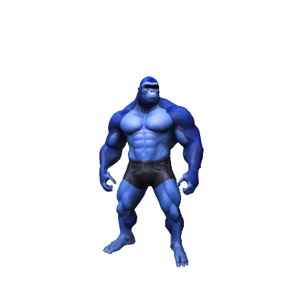 Buff Blue Gorilla Monkey Funny Meme Animal