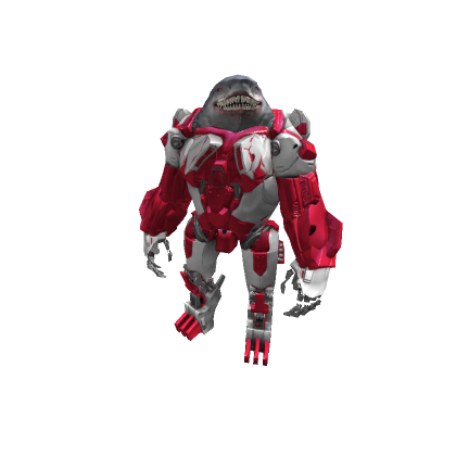 Mech de Tubarão - Branco/Vermelho - (Rthro) - Roblox