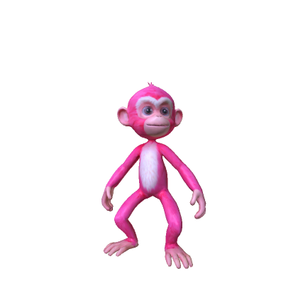 Mini mono bebé rosa 勺 Animal troll de memes divertidos