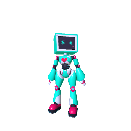 Cyan TV Robot Girl Glossy