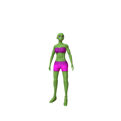 Anime Female Body | Green Skin Tone