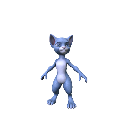 Cute Cartoon Blue Cat Funny Meme Troll Animal