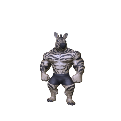 煉 Animal cebra muscular realista 煉