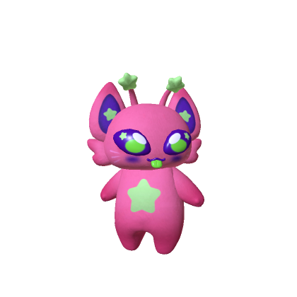 Starry Alien Cat Plushie (Pink)