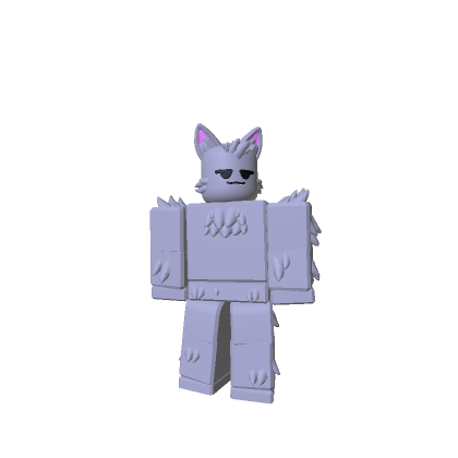 Mini Fluffy Cat {Blocky}