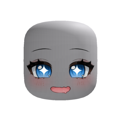 Blue Happy Sparkle Dazzled Chibi face