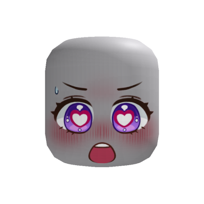 Angry Heart Eyed Chibi Face (Recolorable)