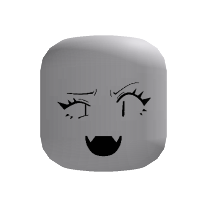 Smiling Fanged Girl Face (Recolorable)