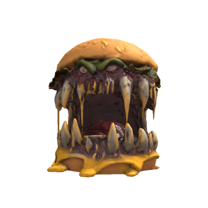 Creepy Demonic Cheeseburger Head