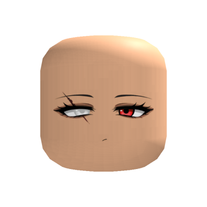Face With a Glowing Red White
