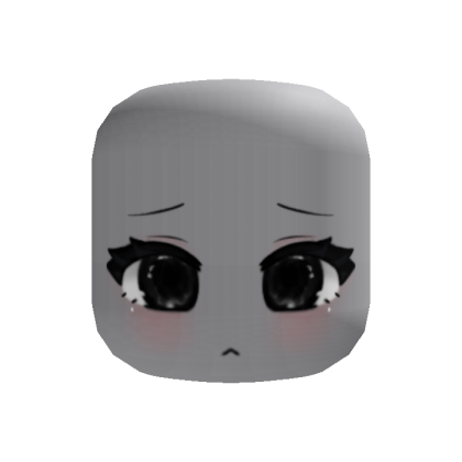 Cute Tired Chibi Face Blush (Black)
