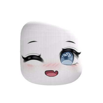 Cute Wink Chibi Blush Makeup Face