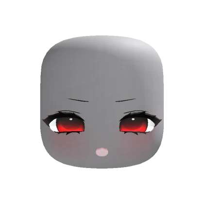 (animated) kawaii chibi smug red foxy eyes face