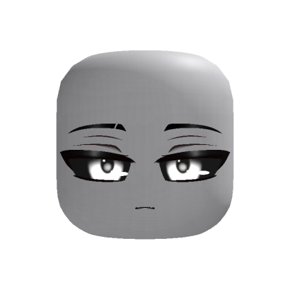 Chibi Sleepy Demon Cat Face - White