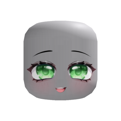 kawai anime green eyes chibi wink(recolorable)