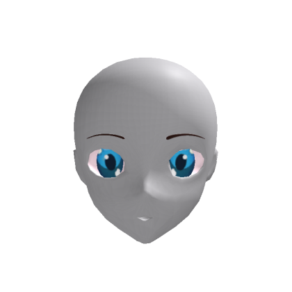 Anime Woman Head Blue Eyes (Animated)