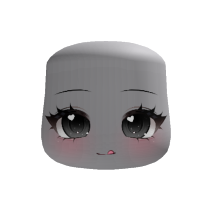 kawaii heart yum chibi face (recolorable)