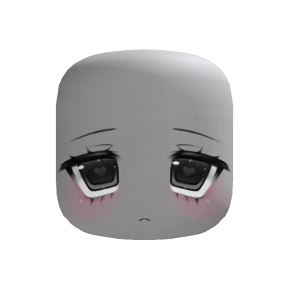 droopy tired black kawaii anime face